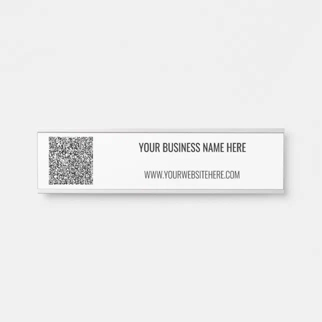 QR Code and Custom Text Personalized Door Sign | Zazzle