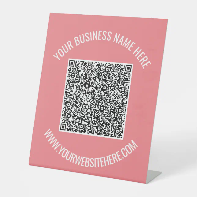 QR Code and Custom Text Personalized Pedestal Sign | Zazzle