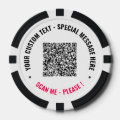 QR Code and Custom Text Personalized Poker Chips | Zazzle