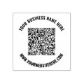 QR Code and Custom Text Personalized Rubber Stamp | Zazzle