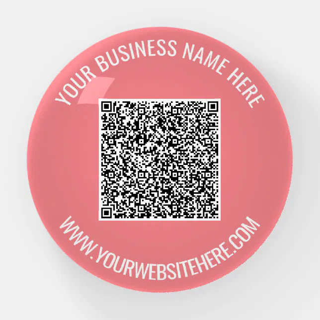 QR Code and Custom Text Professional Paperweight | Zazzle