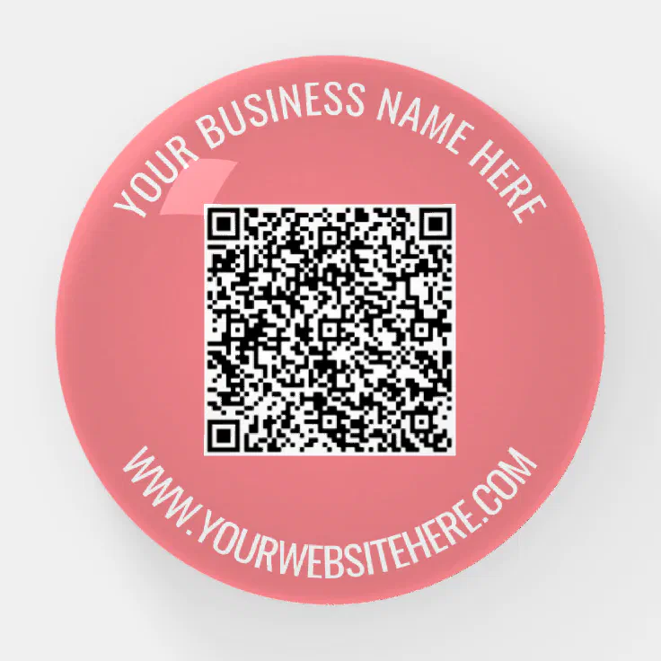 QR Code and Custom Text Professional Paperweight | Zazzle