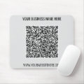QR Code and Custom Text Professional Personalized Mouse Pad | Zazzle
