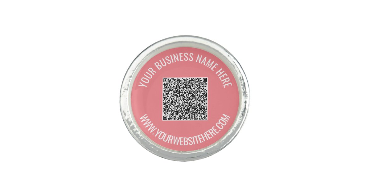 QR Code and Custom Text Professional Personalized Ring | Zazzle