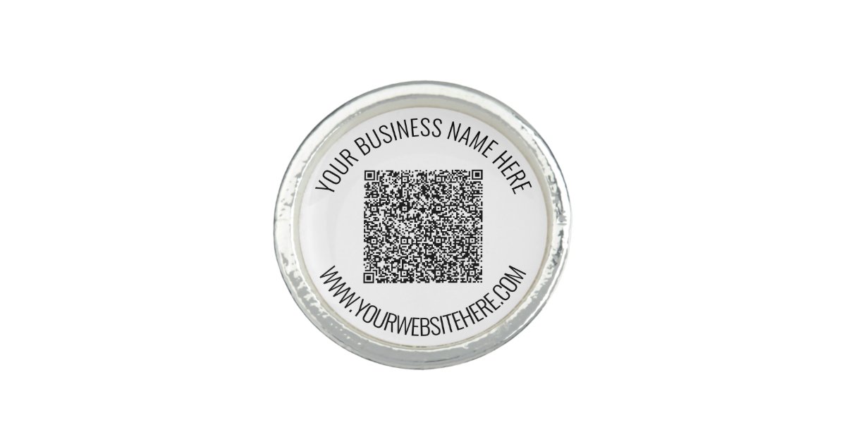 QR Code and Custom Text Professional Personalized Ring | Zazzle