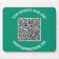 QR Code and Custom Text Promotional Modern Mouse Pad | Zazzle
