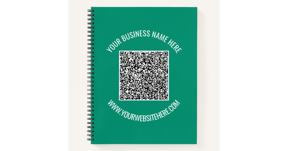 QR Code and Custom Text Promotional Modern Notebook | Zazzle