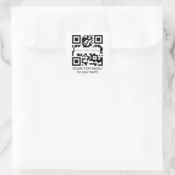 Qr Code and custom text sticker | Zazzle