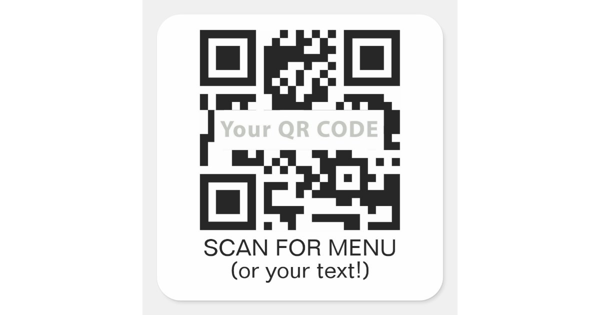 Qr Code and custom text sticker | Zazzle