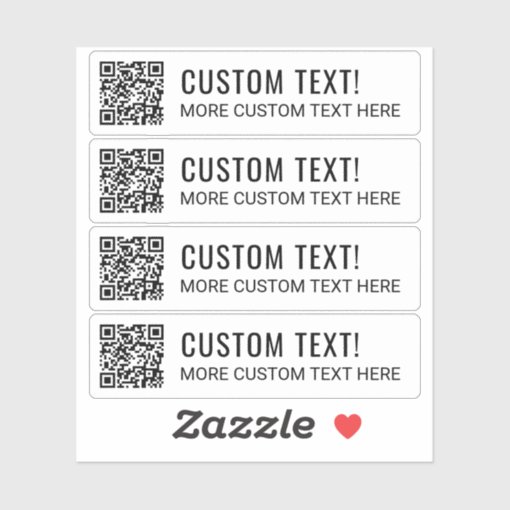 QR code and custom text Sticker | Zazzle