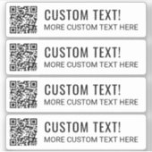 QR code and custom text Sticker | Zazzle
