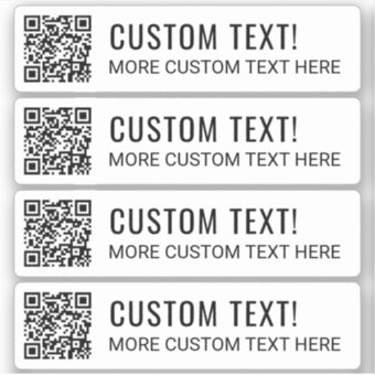 QR code and custom text Sticker | Zazzle