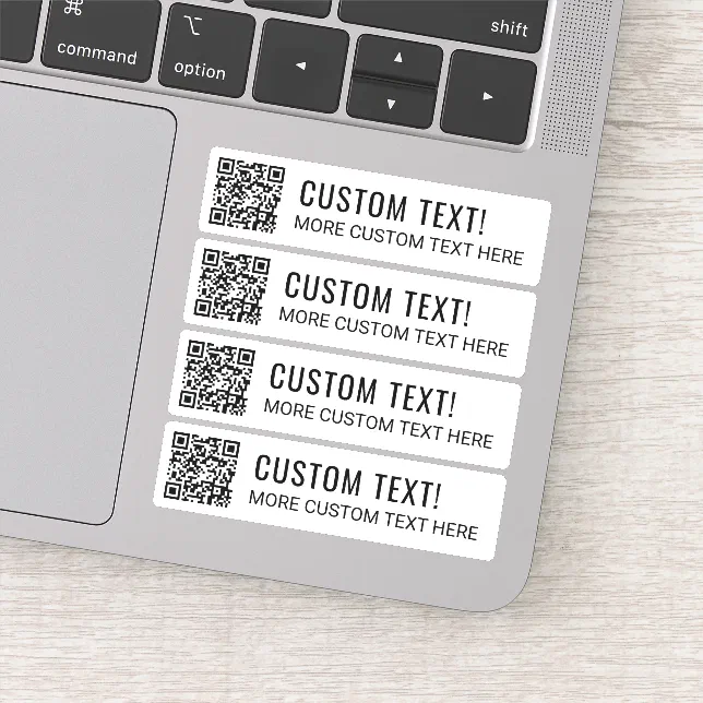 QR code and custom text Sticker | Zazzle