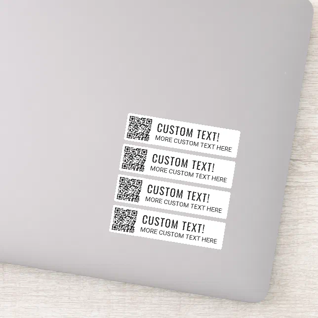 QR code and custom text Sticker | Zazzle