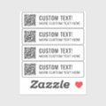 QR code and custom text Sticker | Zazzle