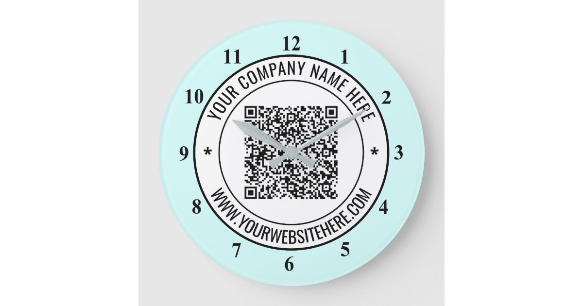 QR Code and Custom Text Your Promotional Clock | Zazzle