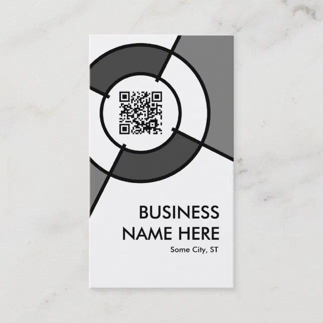 QR code and logo target Business Card | Zazzle