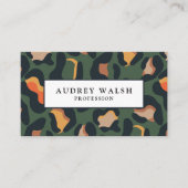 QR CODE Animal Skin Leopard spot earth colors Business Card | Zazzle