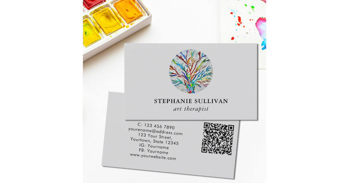 QR Code Art Therapist Business Card | Zazzle