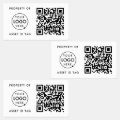 QR Code Asset ID Property of Company Business Logo Labels | Zazzle