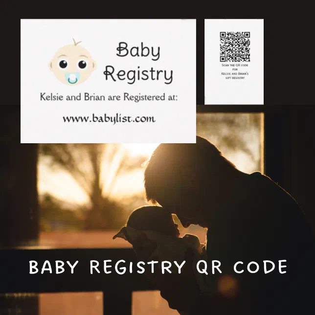 QR Code Baby Registry Baby Shower Card | Zazzle