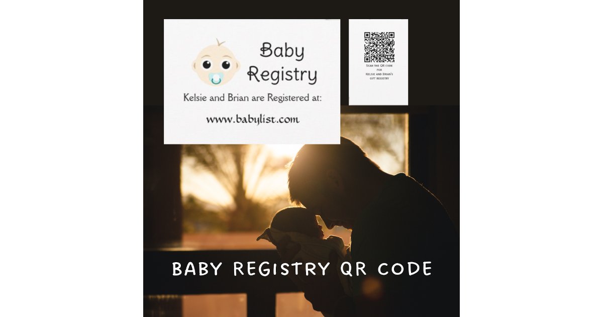 QR Code Baby Registry Baby Shower Card | Zazzle