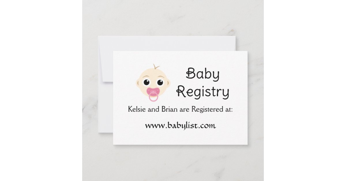 QR Code Baby Registry Girl Shower Card | Zazzle