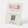 QR Code Bakery Menu Watercolor Baking Utensils Pedestal Sign | Zazzle