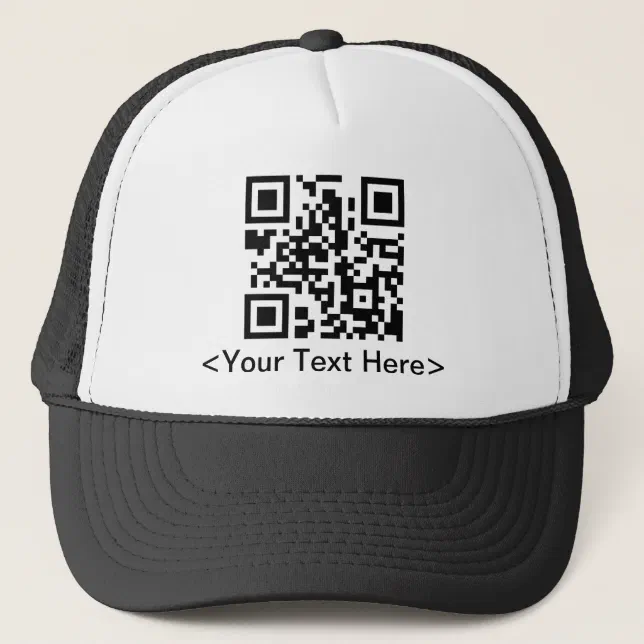 QR Code Baseball Cap With Editable Text | Zazzle