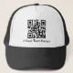QR Code Baseball Cap With Editable Text | Zazzle