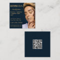 QR Code Beauty Salon Photo Business Square Business Card | Zazzle