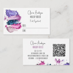QR Code Beauty Swatch Makeup Artist Appointment Business Card | Zazzle