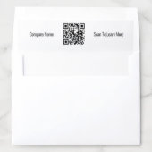 QR Code Black and White Business Name Template Envelope Liner | Zazzle