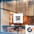 QR Code Black and White Business Template Window Cling | Zazzle