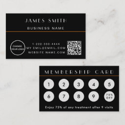 QR Code Black and White Health Membership Card | Zazzle