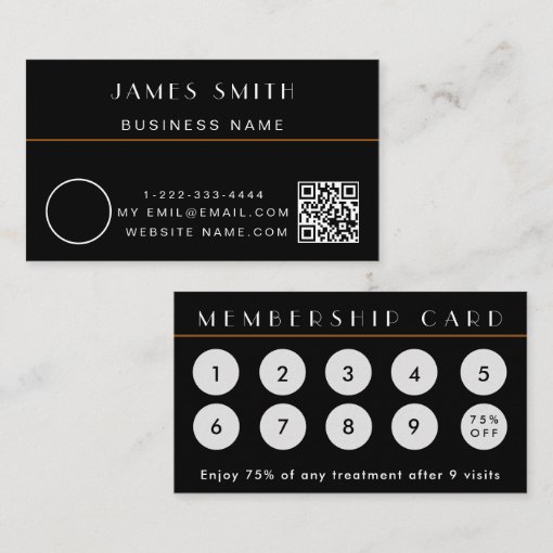 QR Code Black and White Health Membership Card | Zazzle