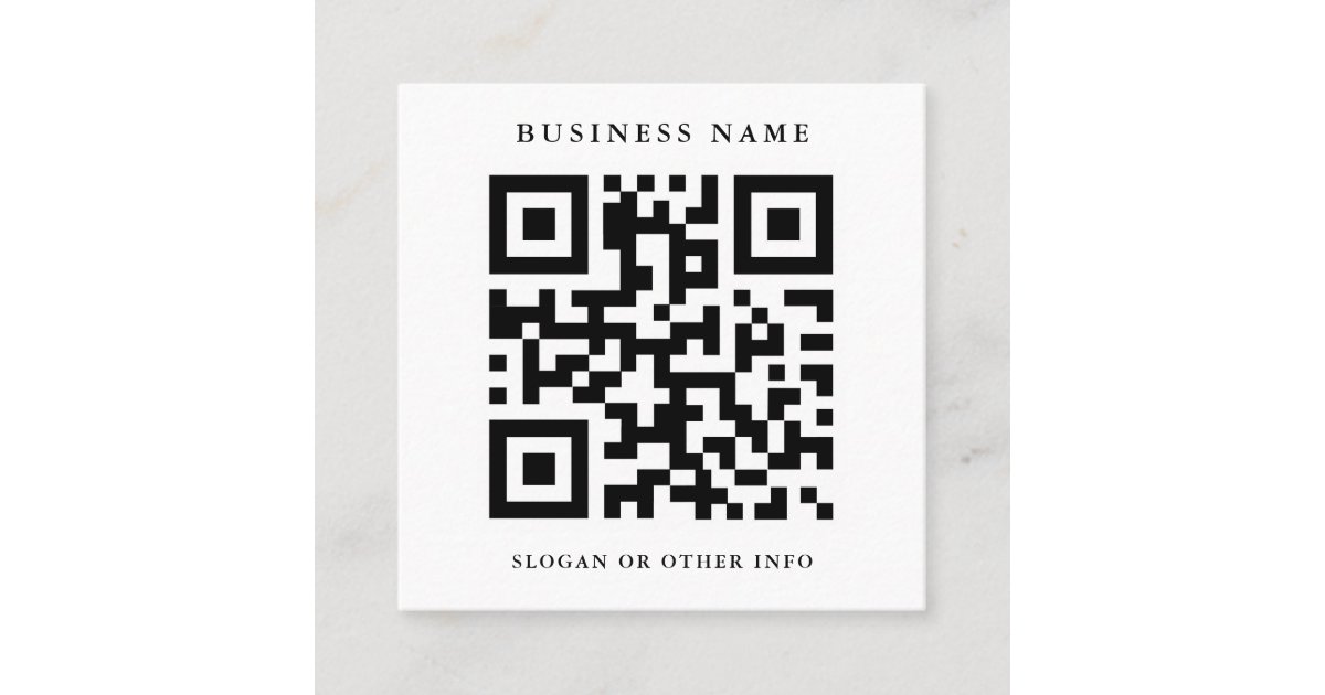 QR Code Black and White Square Business Card | Zazzle
