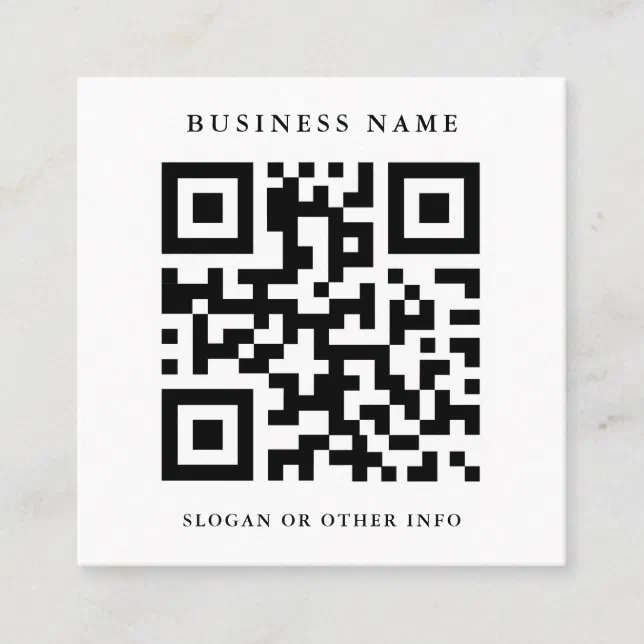QR Code Black and White Square Business Card | Zazzle
