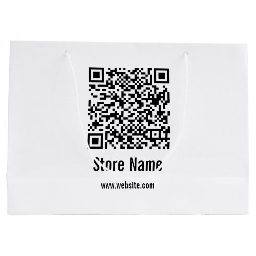 QR Code Black and White Template Large Gift Bag | Zazzle