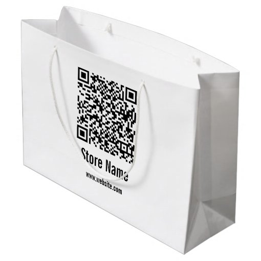 QR Code Black and White Template Large Gift Bag | Zazzle