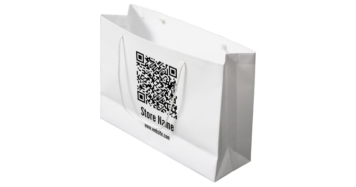 QR Code Black and White Template Large Gift Bag | Zazzle