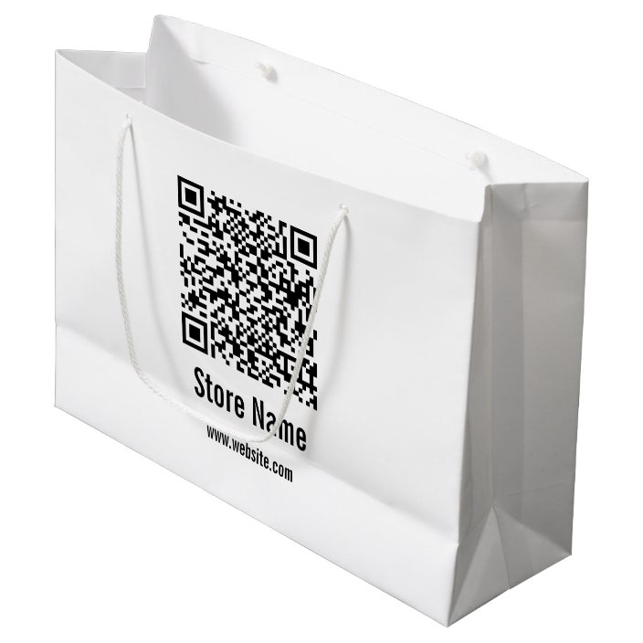 QR Code Black and White Template Large Gift Bag | Zazzle.com
