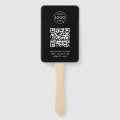 QR Code | Black Business Logo Professional Hand Fan | Zazzle