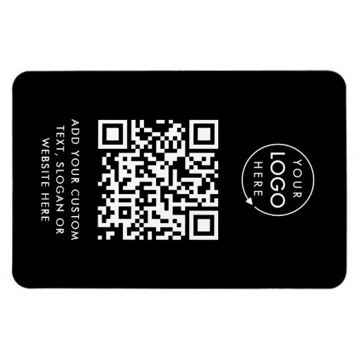 QR Code | Black Business Logo Professional Modern Magnet | Zazzle