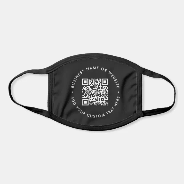 QR Code | Black Business Modern Budget Round Face Mask | Zazzle