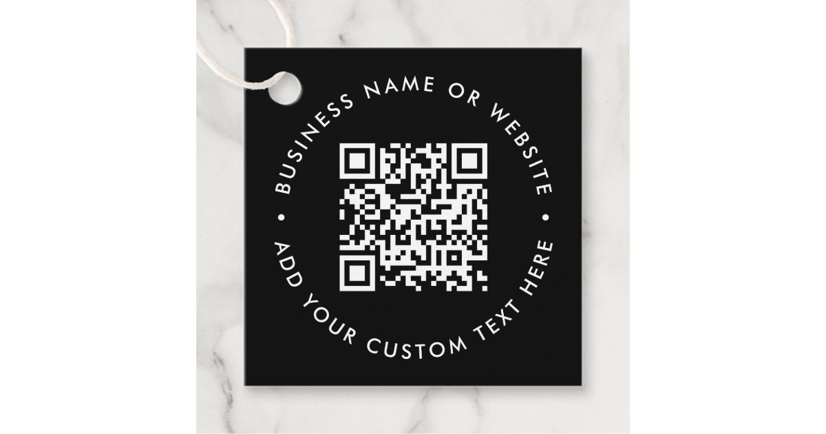 QR Code | Black Business Modern Budget Round Favor Tags | Zazzle