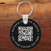 QR Code | Black Business Modern Budget Round Keychain | Zazzle