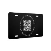 QR Code | Black Business Modern Budget Round License Plate | Zazzle