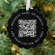 QR Code | Black Business Modern Christmas Ornament Card | Zazzle