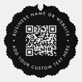 QR Code | Black Business Modern Christmas Ornament Card | Zazzle